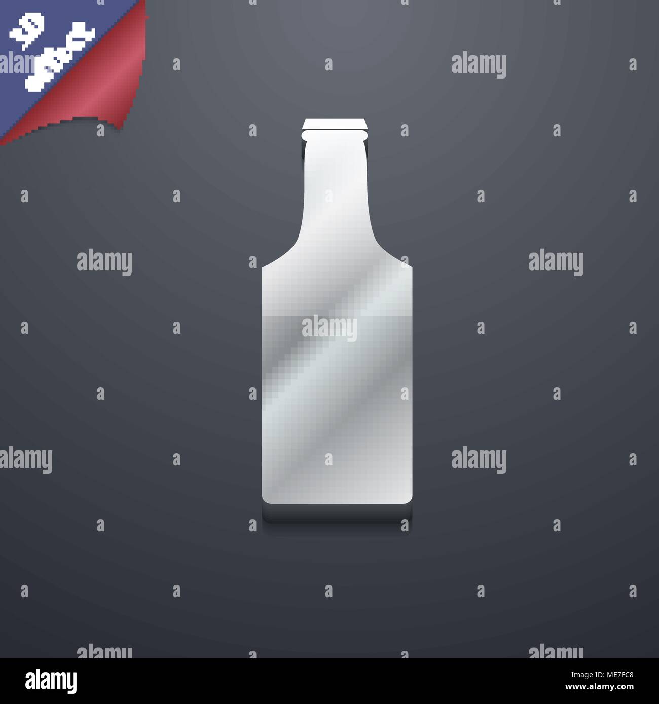 bottle icon symbol. 3D style. Trendy, modern design with space for your ...