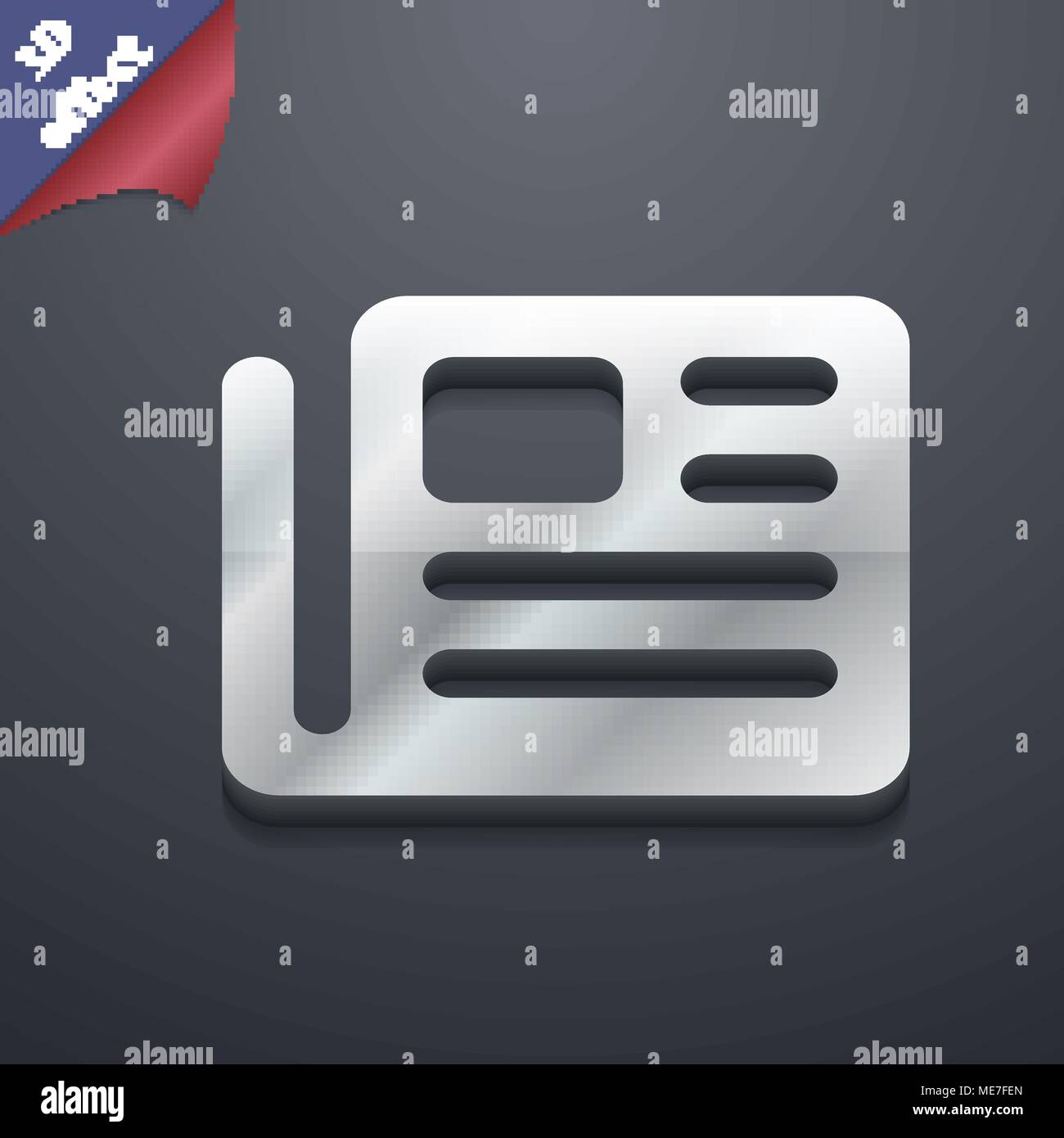 book, newspaper icon symbol. 3D style. Trendy, modern design with space ...