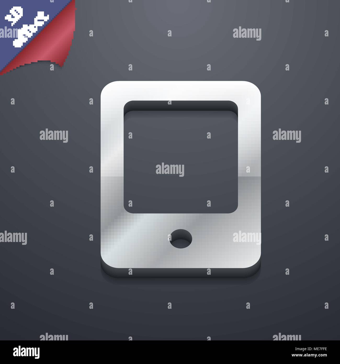 Tablet icon symbol. 3D style. Trendy, modern design with space for your ...