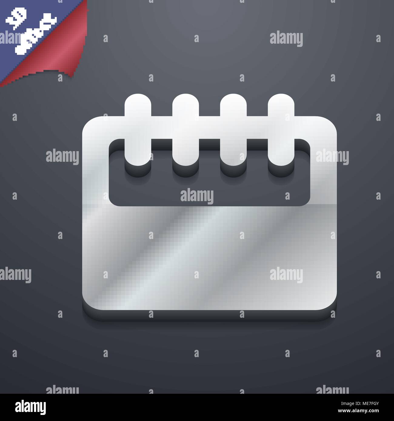 Notepad, calendar icon symbol. 3D style. Trendy, modern design with ...