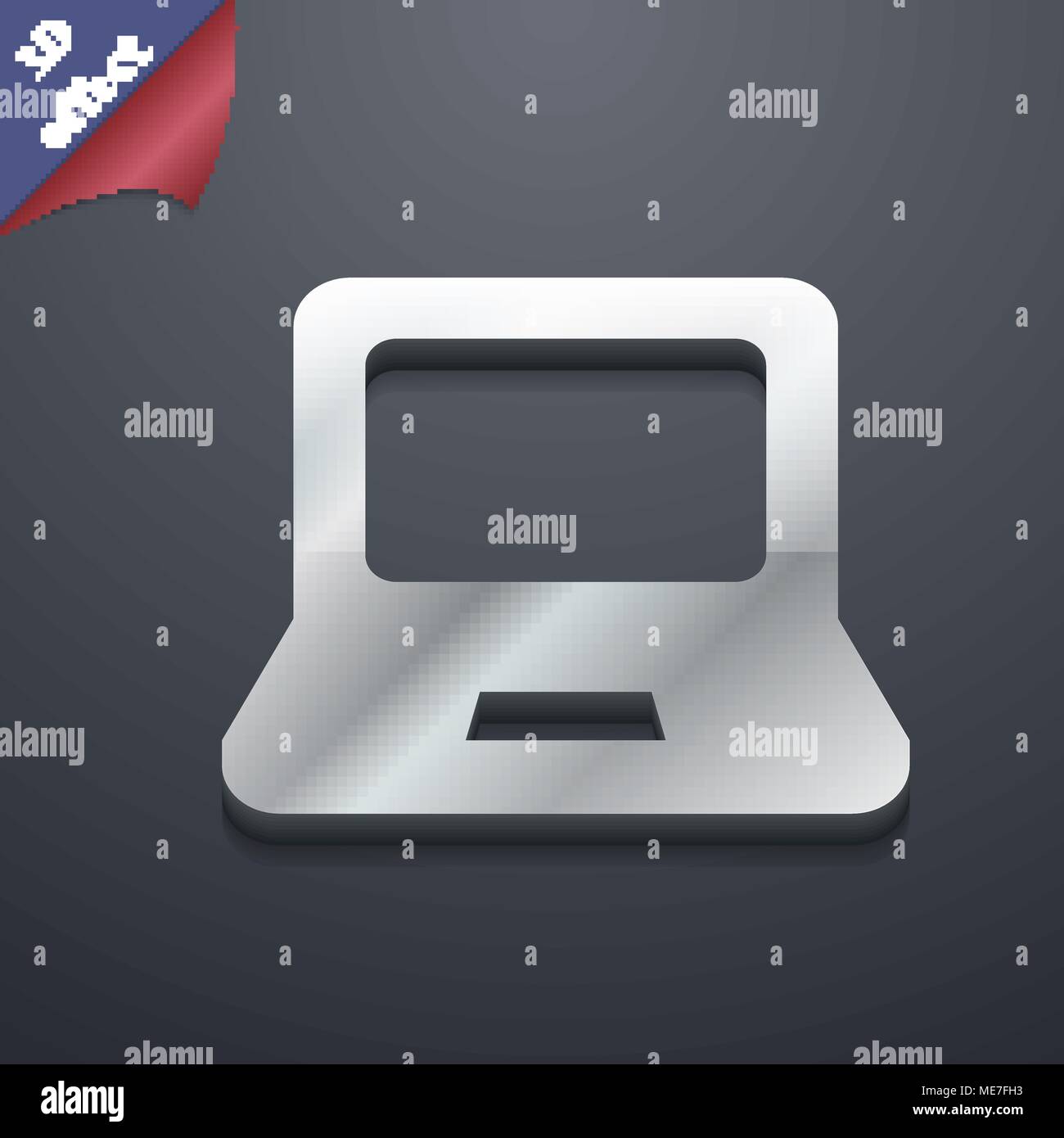 Laptop icon symbol. 3D style. Trendy, modern design with space for your ...