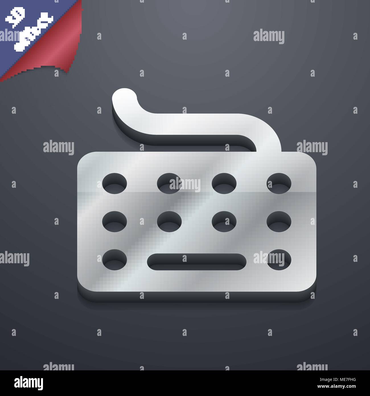 keyboard icon symbol. 3D style. Trendy, modern design with space for ...