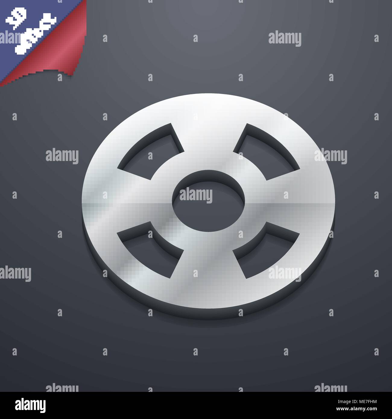 film icon symbol. 3D style. Trendy, modern design with space for your ...