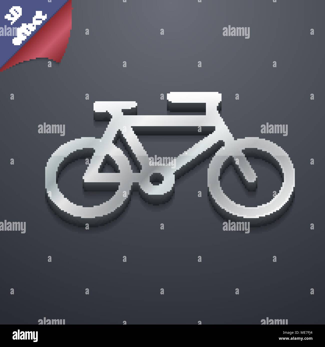 bike icon symbol. 3D style. Trendy, modern design with space for your ...