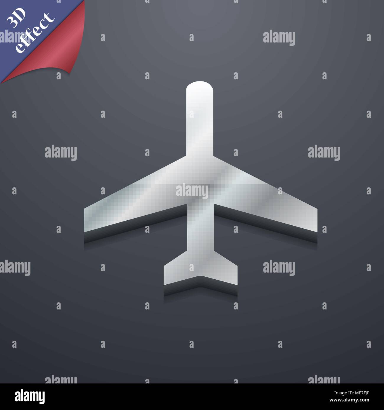 airplane icon symbol. 3D style. Trendy, modern design with space for ...