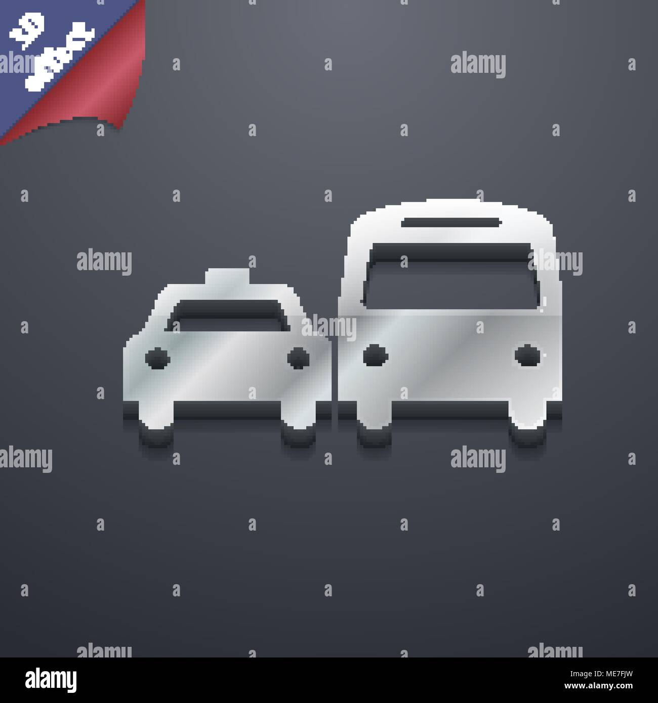 taxi icon symbol. 3D style. Trendy, modern design with space for your ...