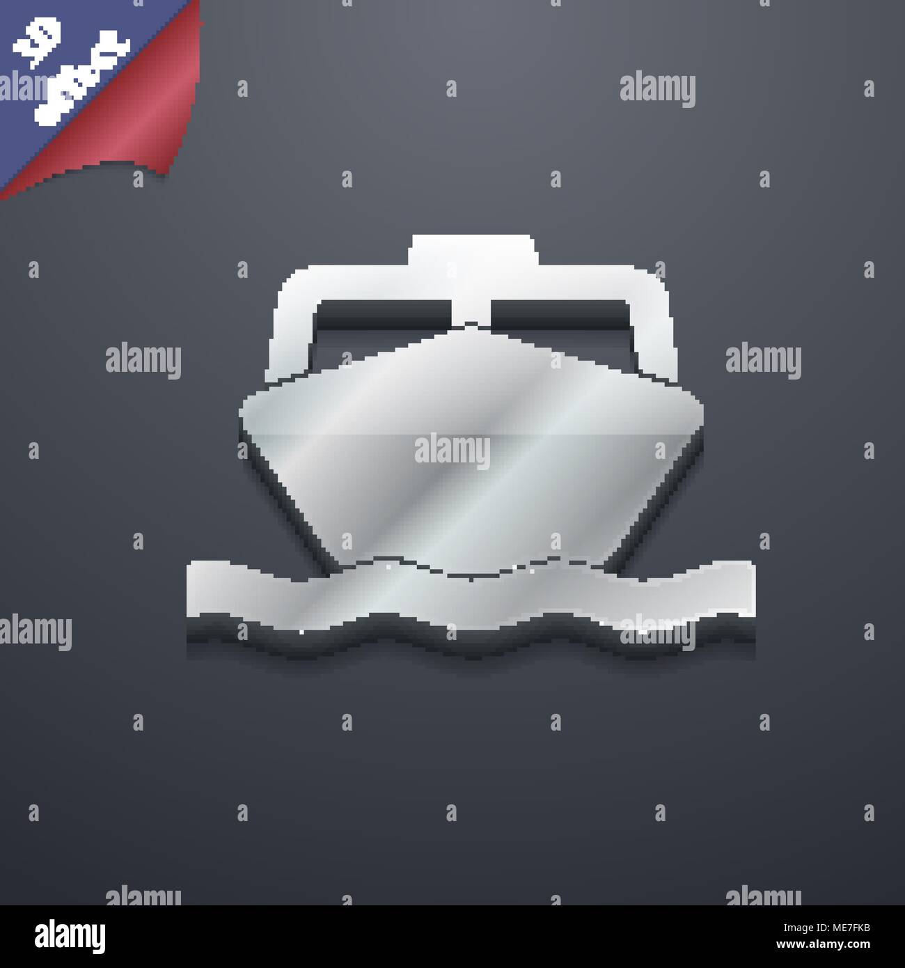 the boat icon symbol. 3D style. Trendy, modern design with space for ...