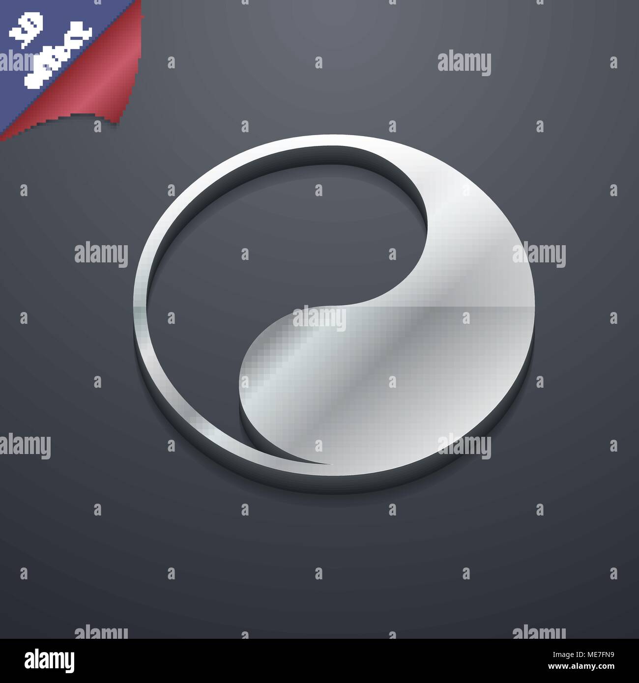 Yin Yang icon symbol. 3D style. Trendy, modern design with space for ...