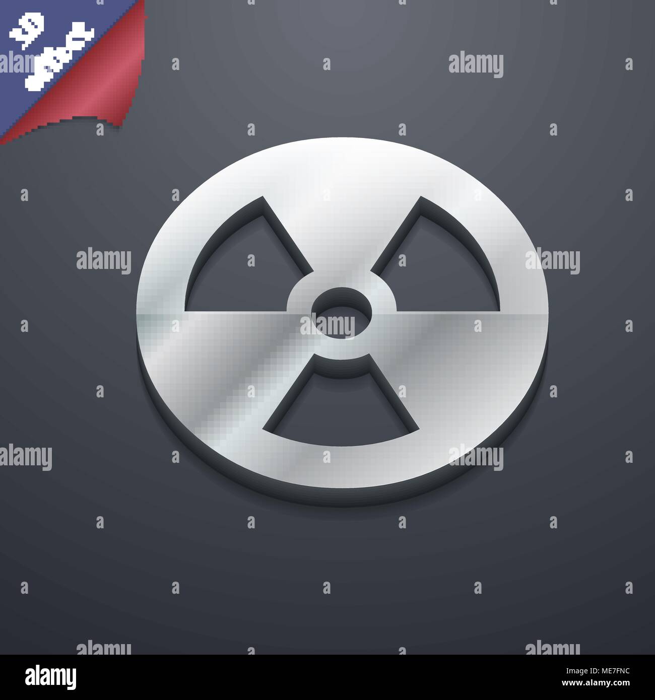 radiation icon symbol. 3D style. Trendy, modern design with space for ...
