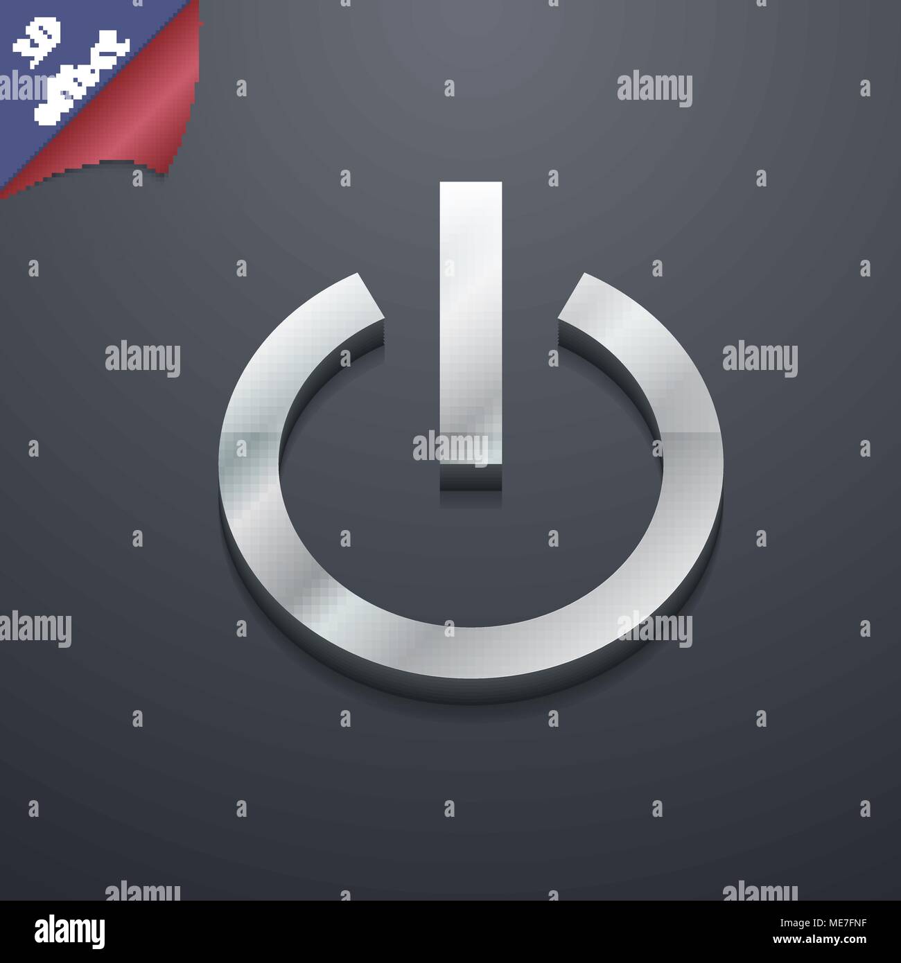 Power icon symbol. 3D style. Trendy, modern design with space for your ...