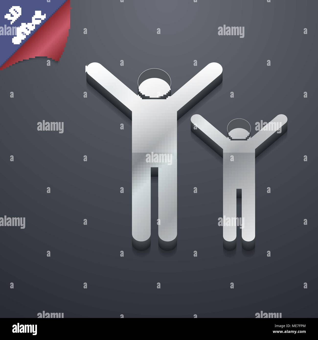 happy family icon symbol. 3D style. Trendy, modern design with space ...