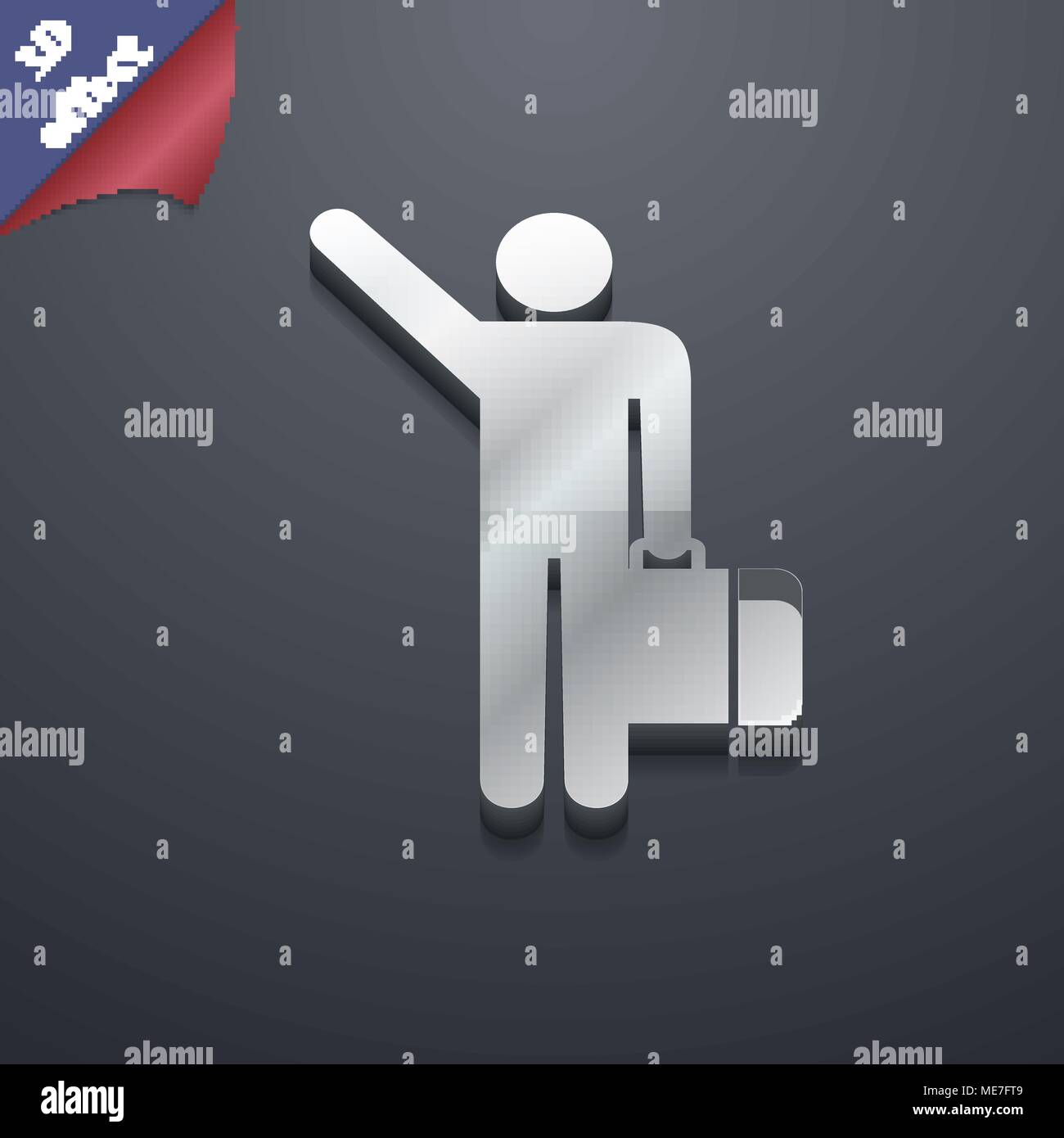 tourist icon symbol. 3D style. Trendy, modern design with space for ...