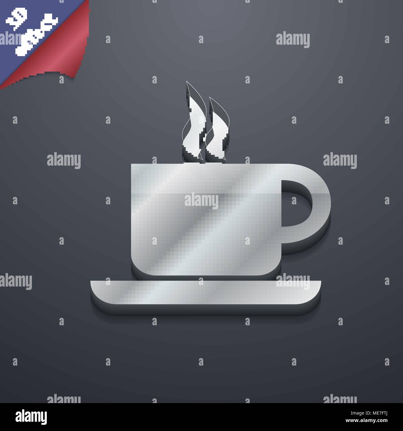 coffee icon symbol. 3D style. Trendy, modern design with space for your ...