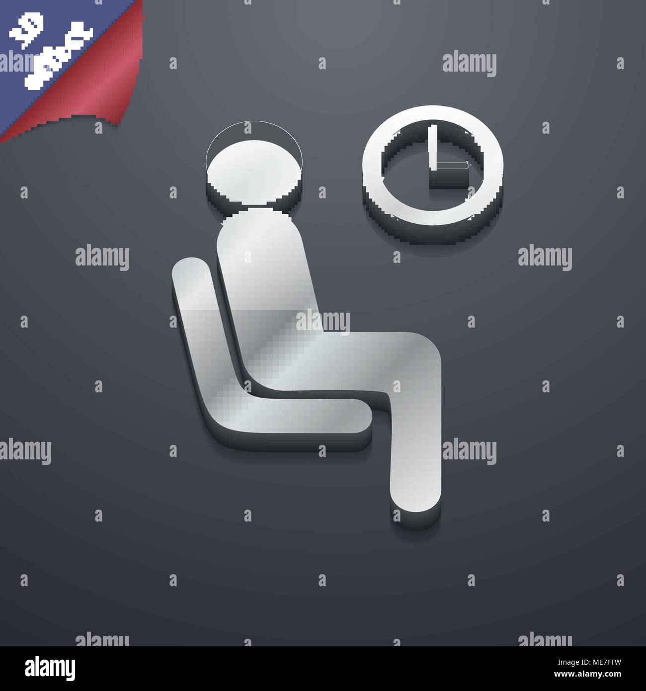 waiting icon symbol. 3D style. Trendy, modern design with space for ...