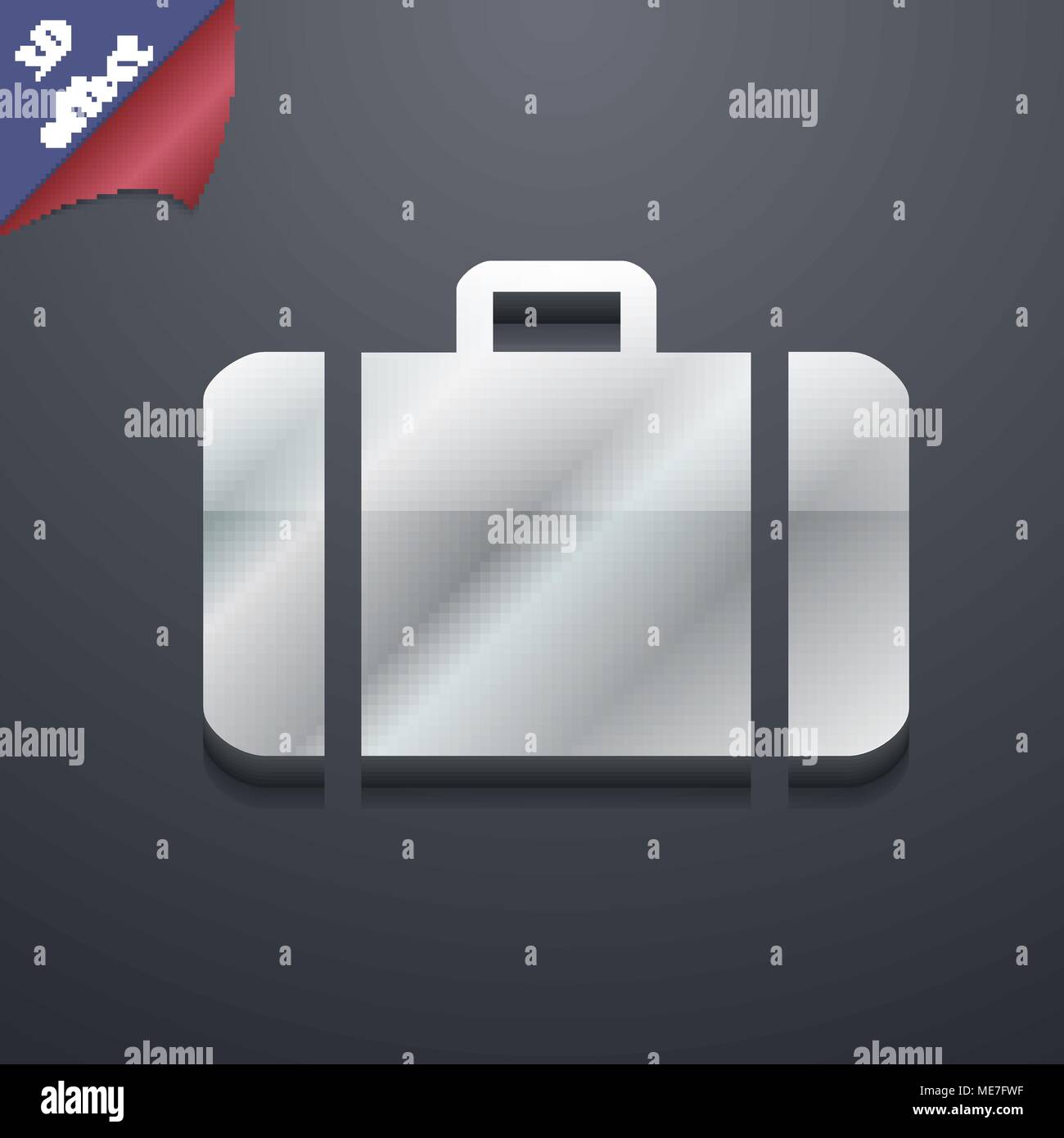 suitcase icon symbol. 3D style. Trendy, modern design with space for ...