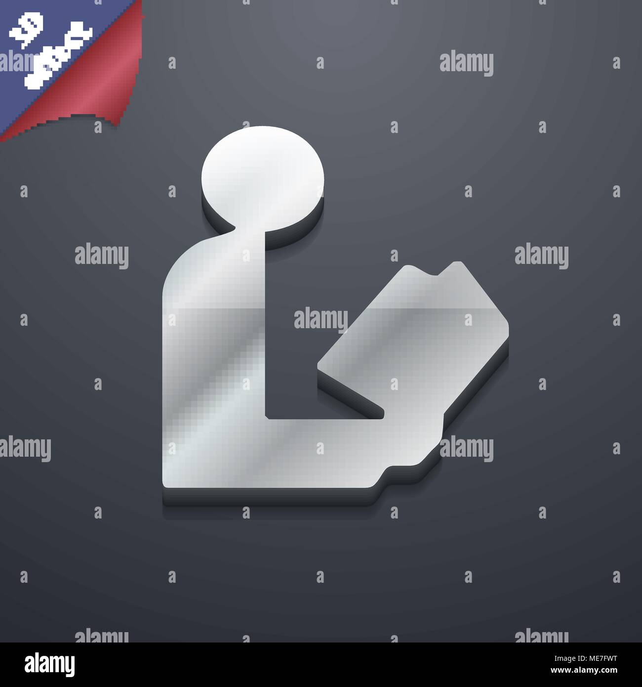 read a book icon symbol. 3D style. Trendy, modern design with space for ...