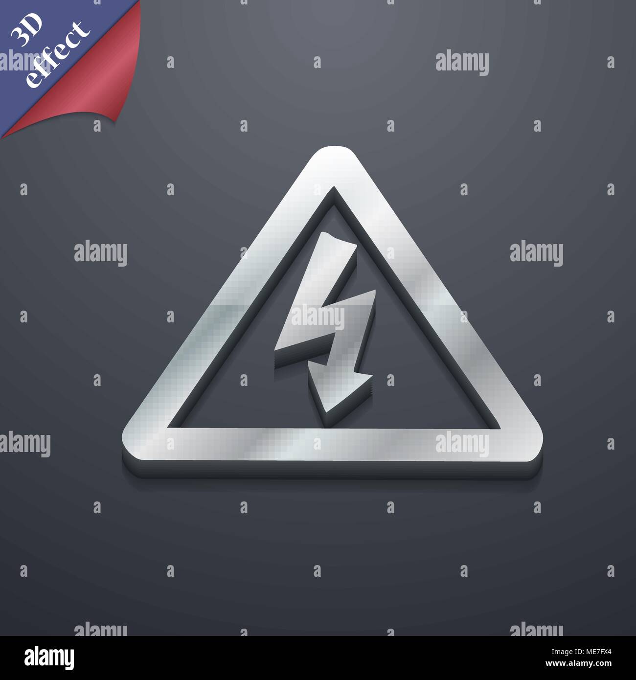 voltage icon symbol. 3D style. Trendy, modern design with space for ...