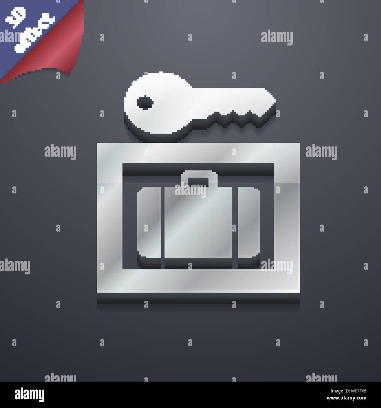 Luggage Storage icon symbol. 3D style. Trendy, modern design with space ...