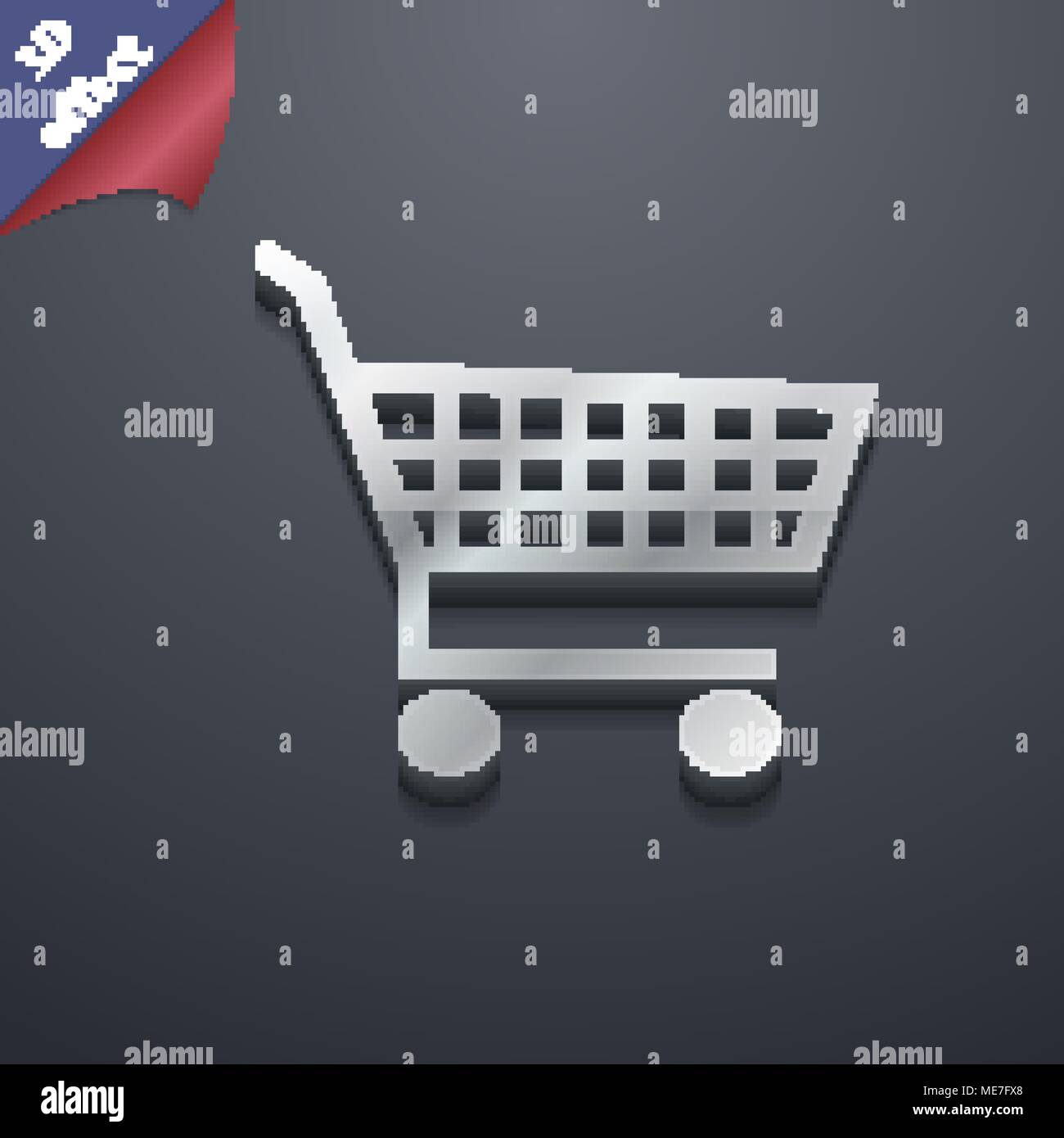 shopping cart icon symbol. 3D style. Trendy, modern design with space ...