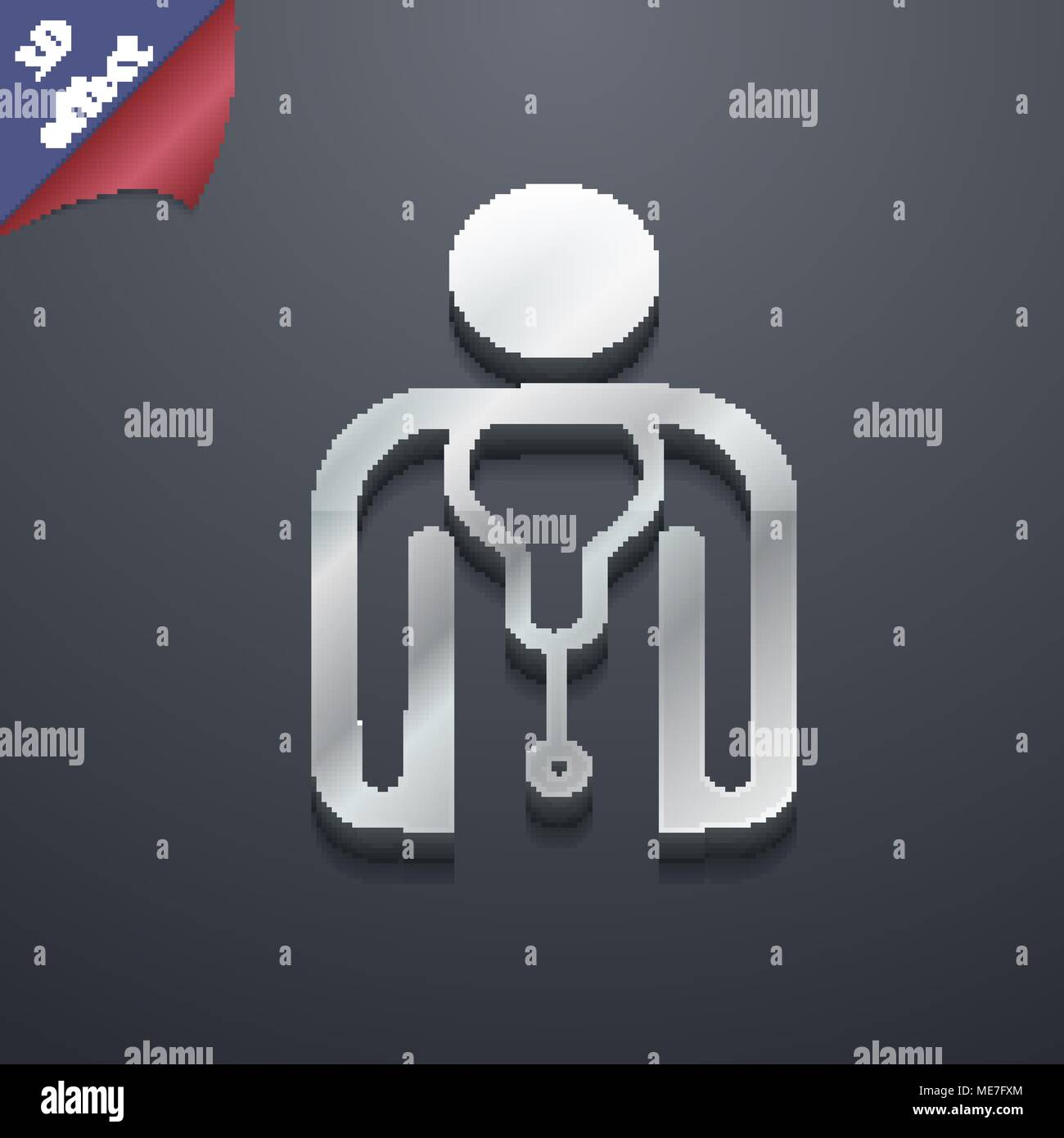 doctor icon symbol. 3D style. Trendy, modern design with space for your ...