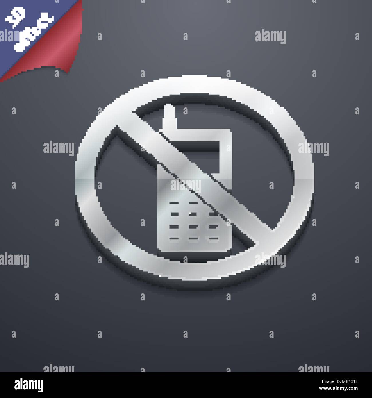 mobile phone is prohibited icon symbol. 3D style. Trendy, modern design ...