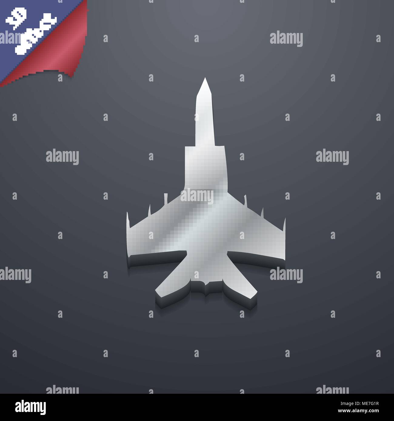 fighter icon symbol. 3D style. Trendy, modern design with space for ...