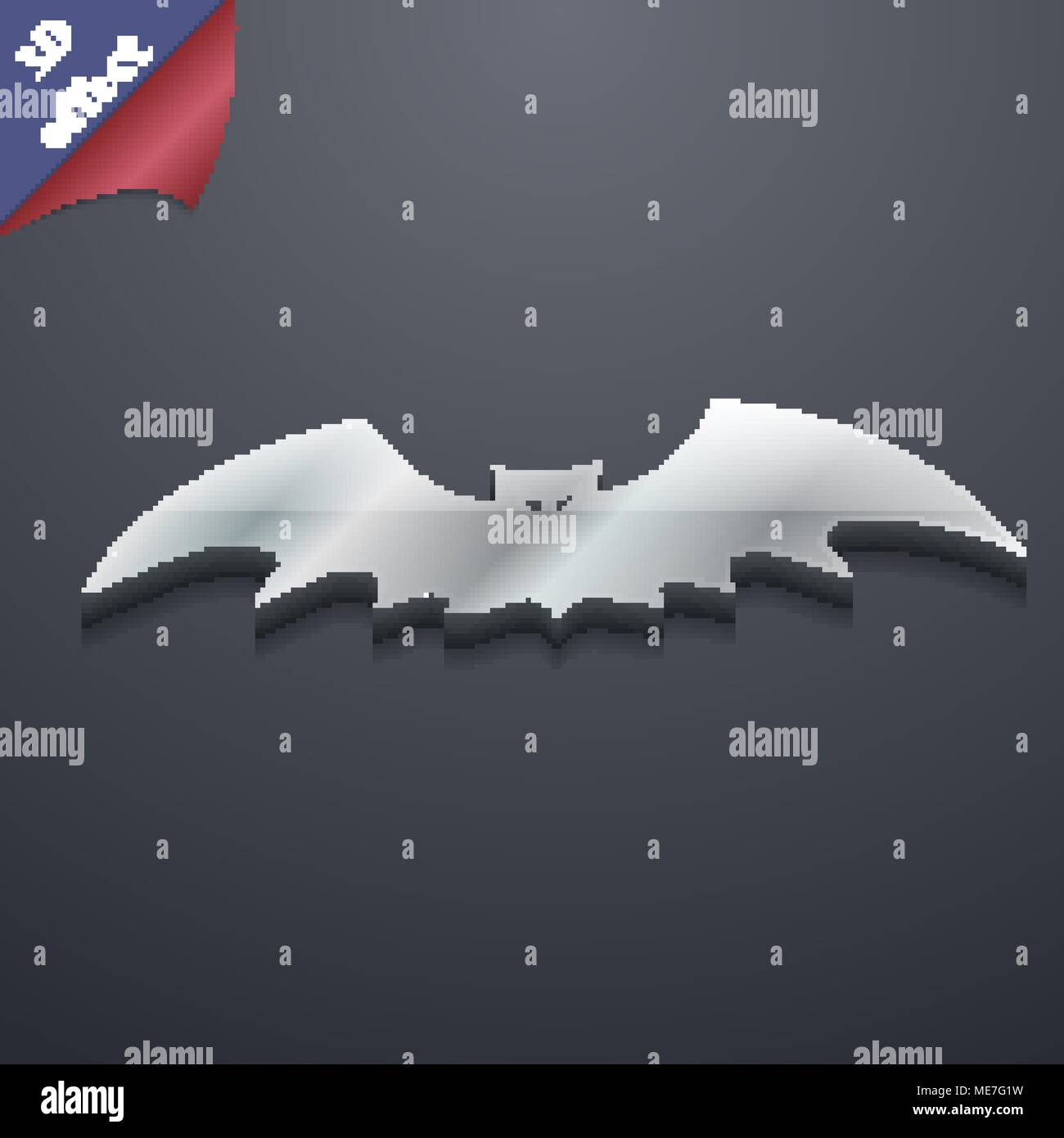 bat icon symbol. 3D style. Trendy, modern design with space for your ...