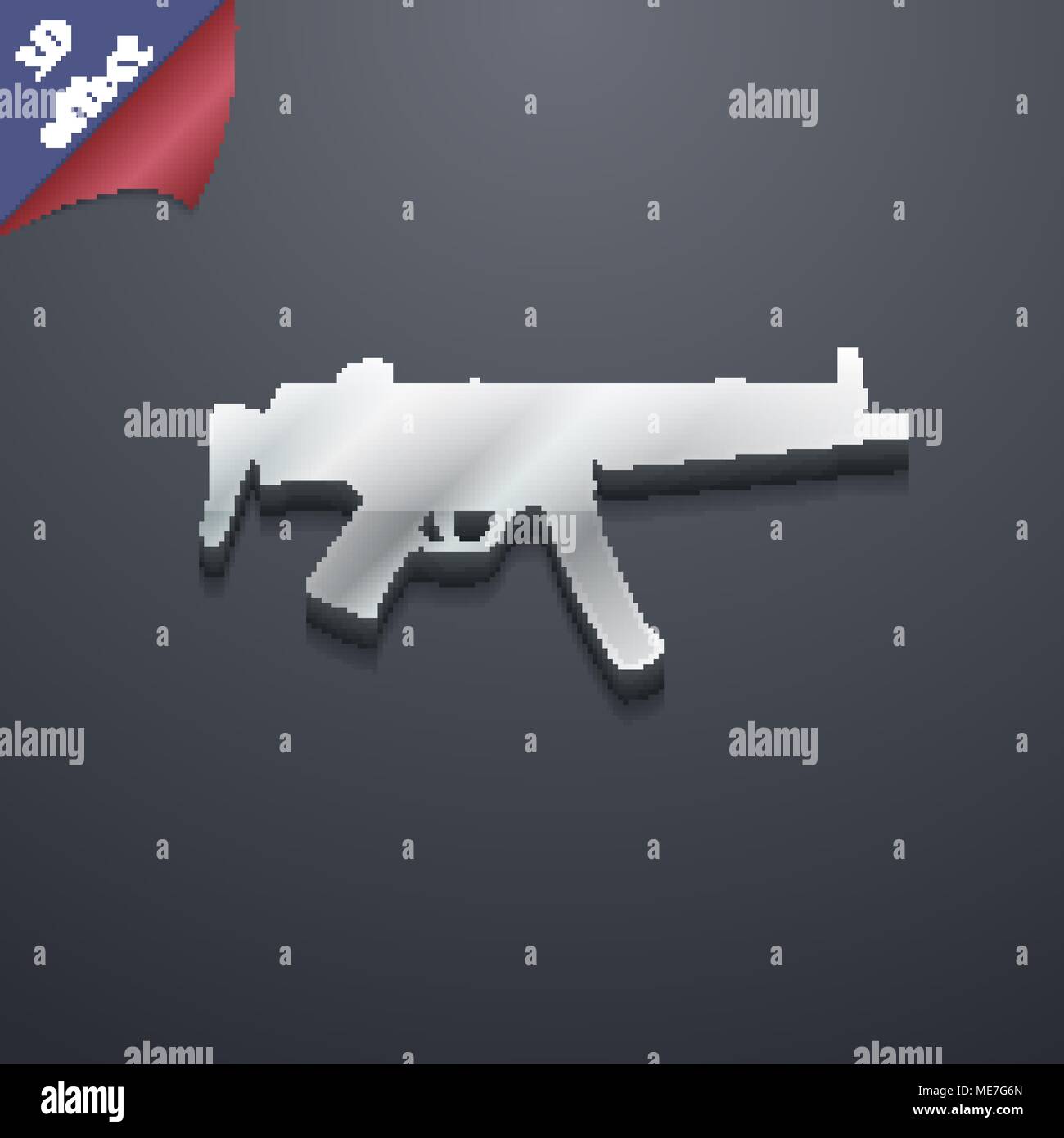 machine gun icon symbol. 3D style. Trendy, modern design with space for ...