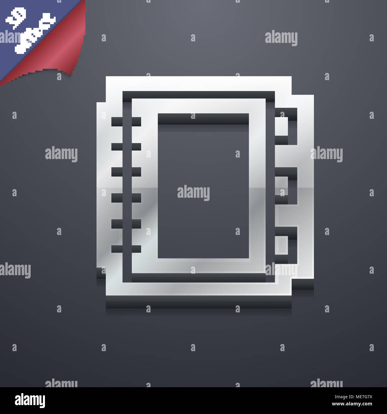 Book icon symbol. 3D style. Trendy, modern design with space for your ...