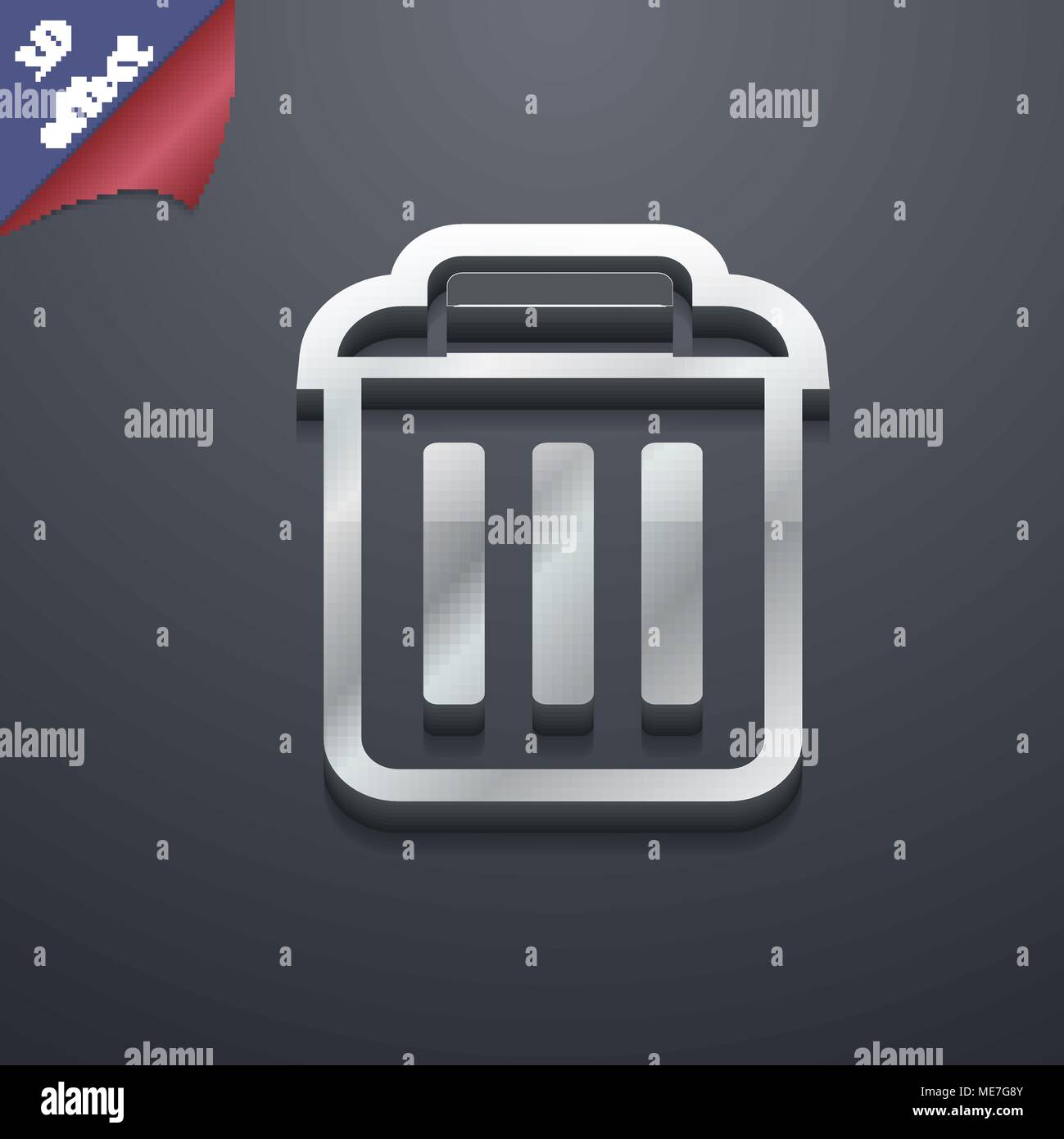 the trash icon symbol. 3D style. Trendy, modern design with space for ...