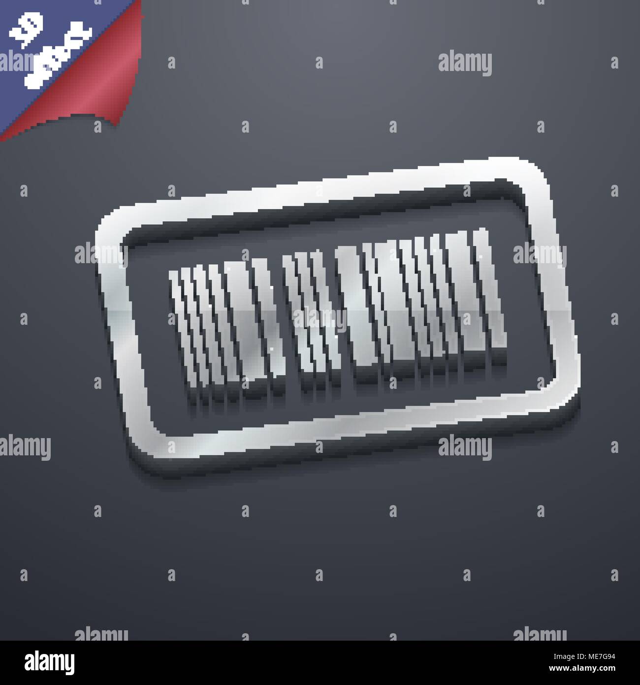Barcode icon symbol. 3D style. Trendy, modern design with space for ...