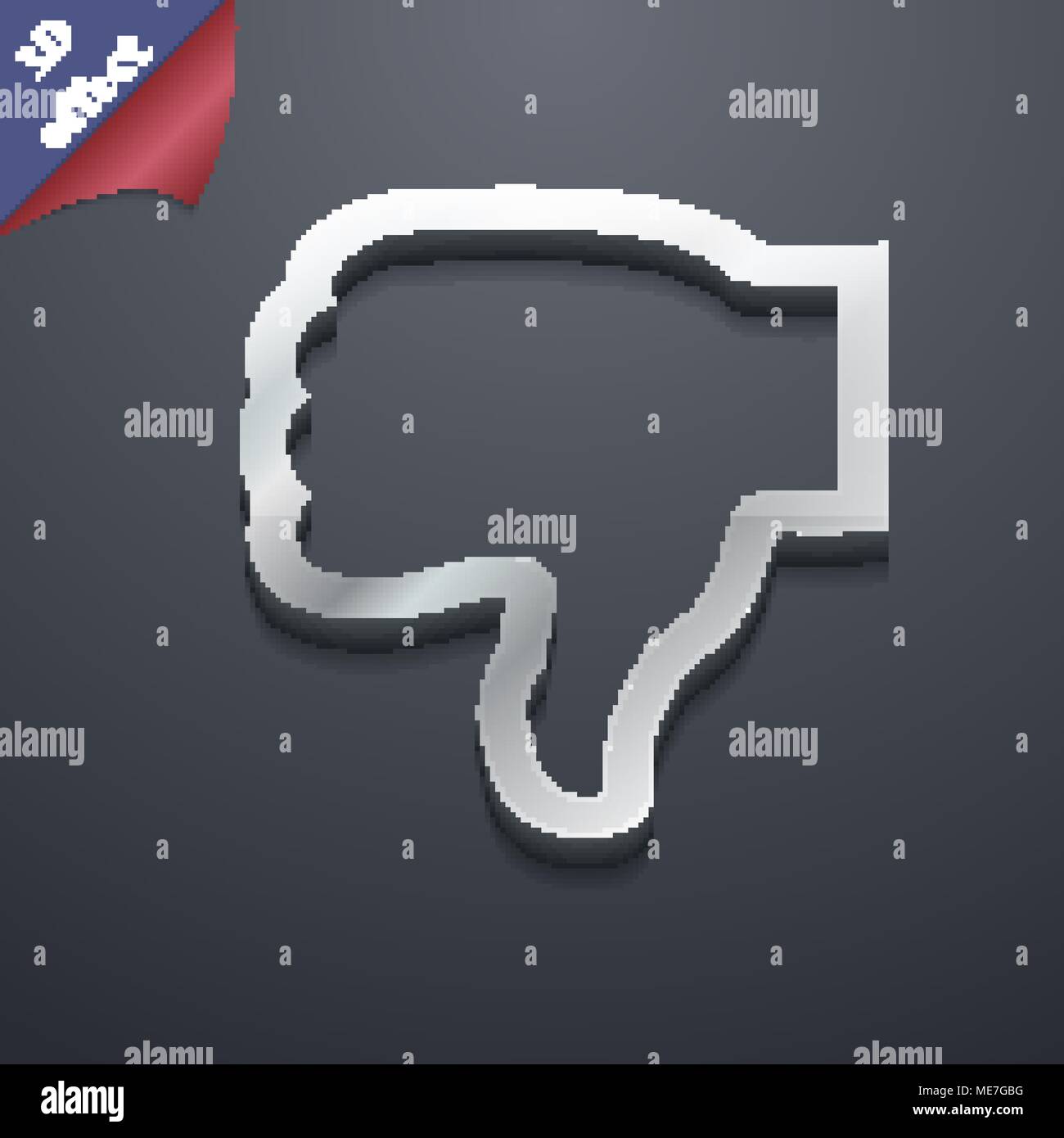 Dislike icon symbol. 3D style. Trendy, modern design with space for ...