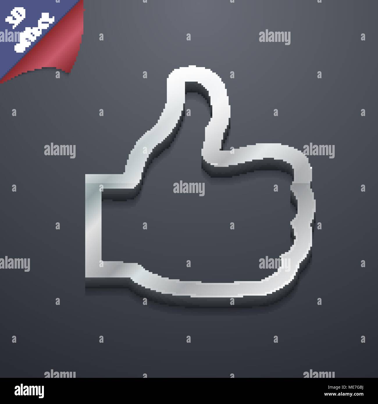 Like icon symbol. 3D style. Trendy, modern design with space for your ...