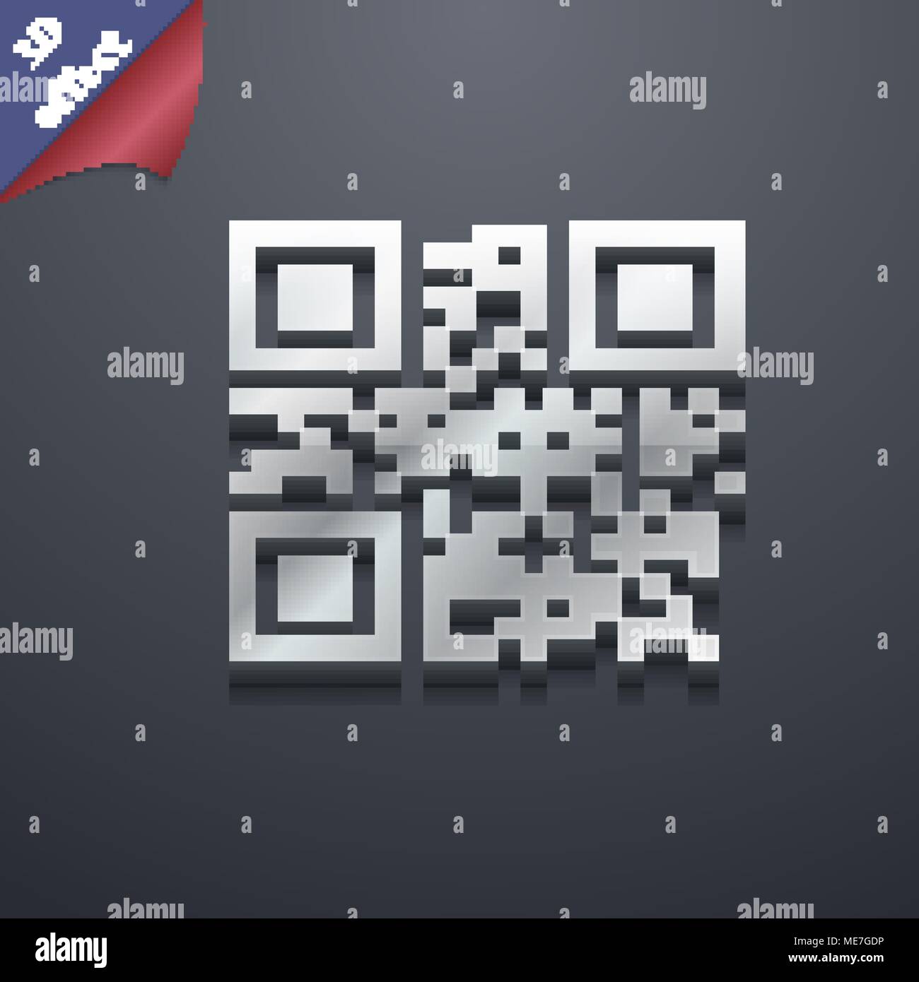 Qr code icon symbol. 3D style. Trendy, modern design with space for ...