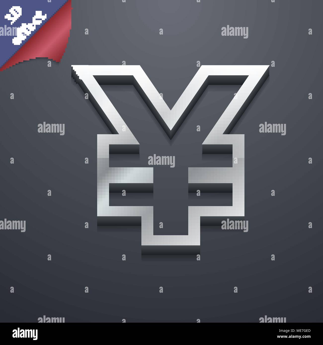Yen JPY icon symbol. 3D style. Trendy, modern design with space for ...