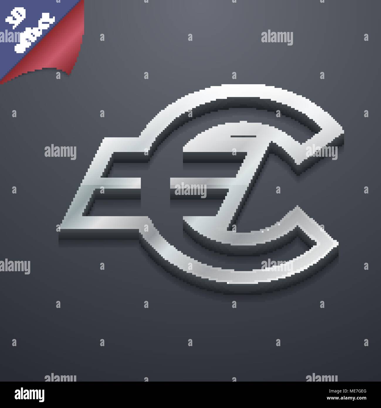Euro EUR icon symbol. 3D style. Trendy, modern design with space for ...