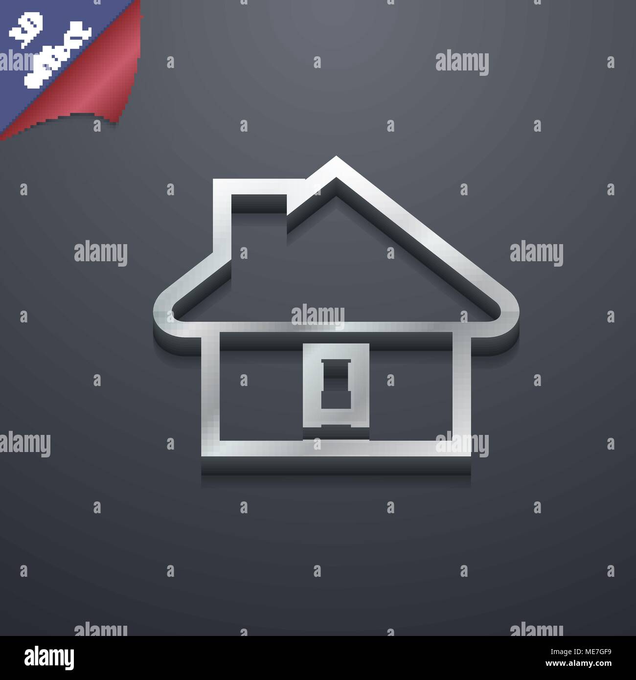 House icon symbol. 3D style. Trendy, modern design with space for your ...