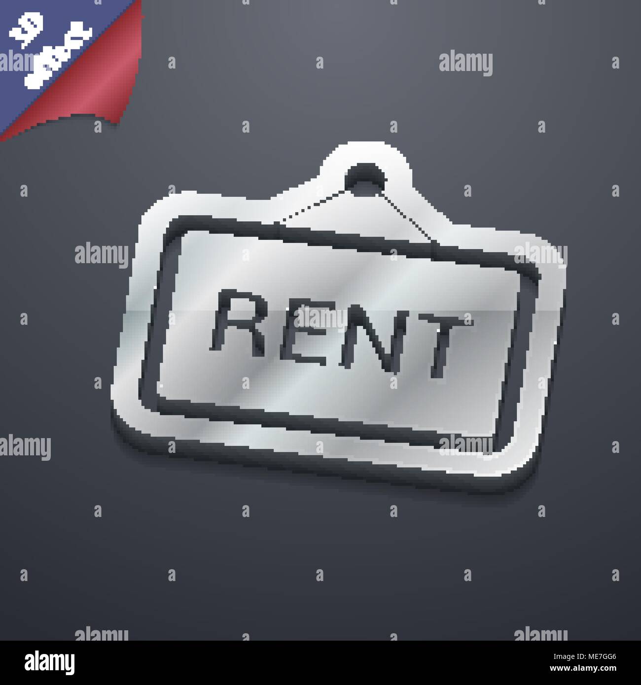 Rent icon symbol. 3D style. Trendy, modern design with space for your ...