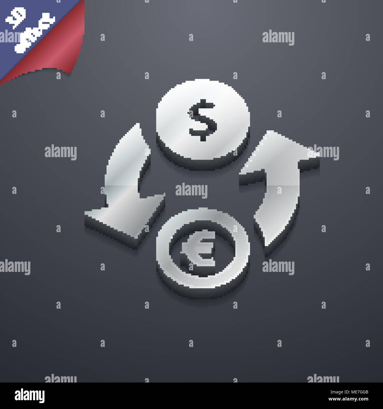 Currency exchange icon symbol. 3D style. Trendy, modern design with ...