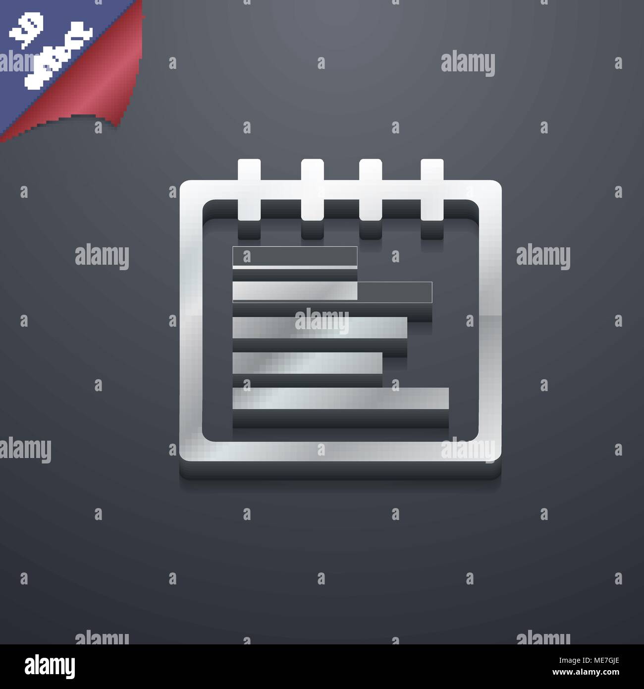Notepad icon symbol. 3D style. Trendy, modern design with space for ...