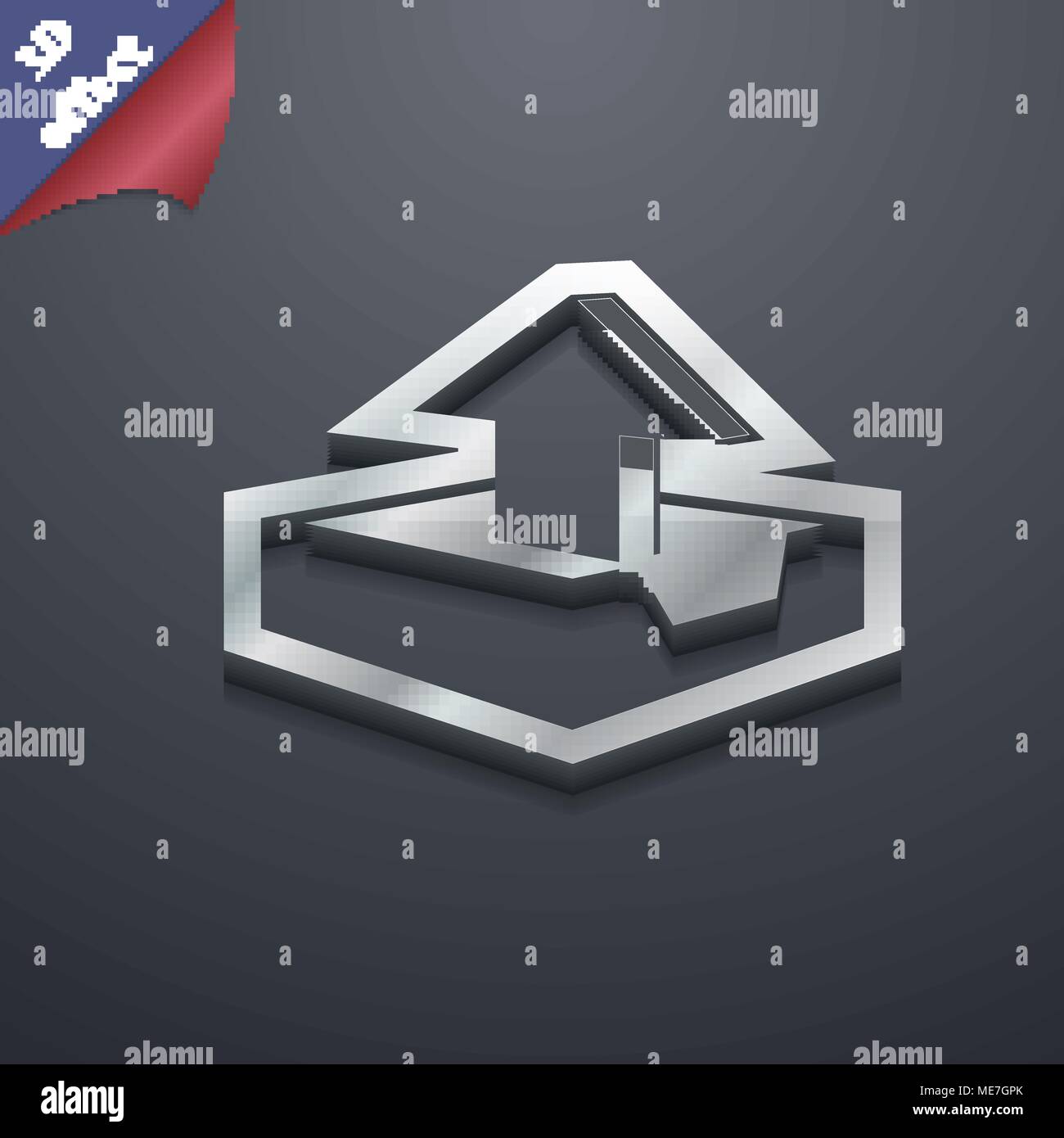 Upload icon symbol. 3D style. Trendy, modern design with space for your ...