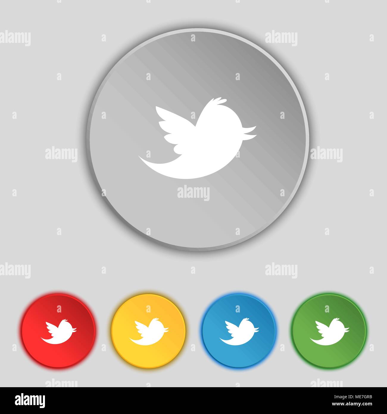 Social media, messages twitter retweet icon sign. Symbol on five flat ...