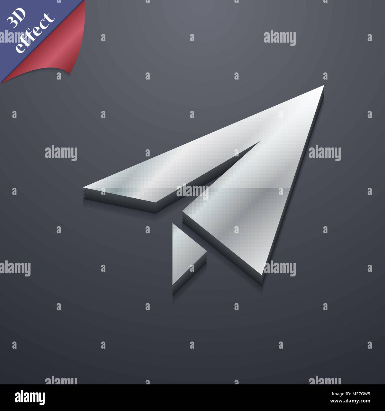 Paper airplane icon symbol. 3D style. Trendy, modern design with space ...