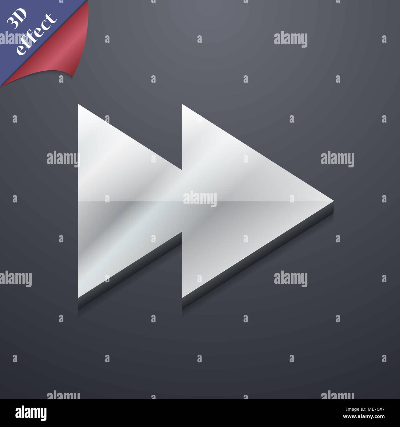 multimedia control icon symbol. 3D style. Trendy, modern design with ...