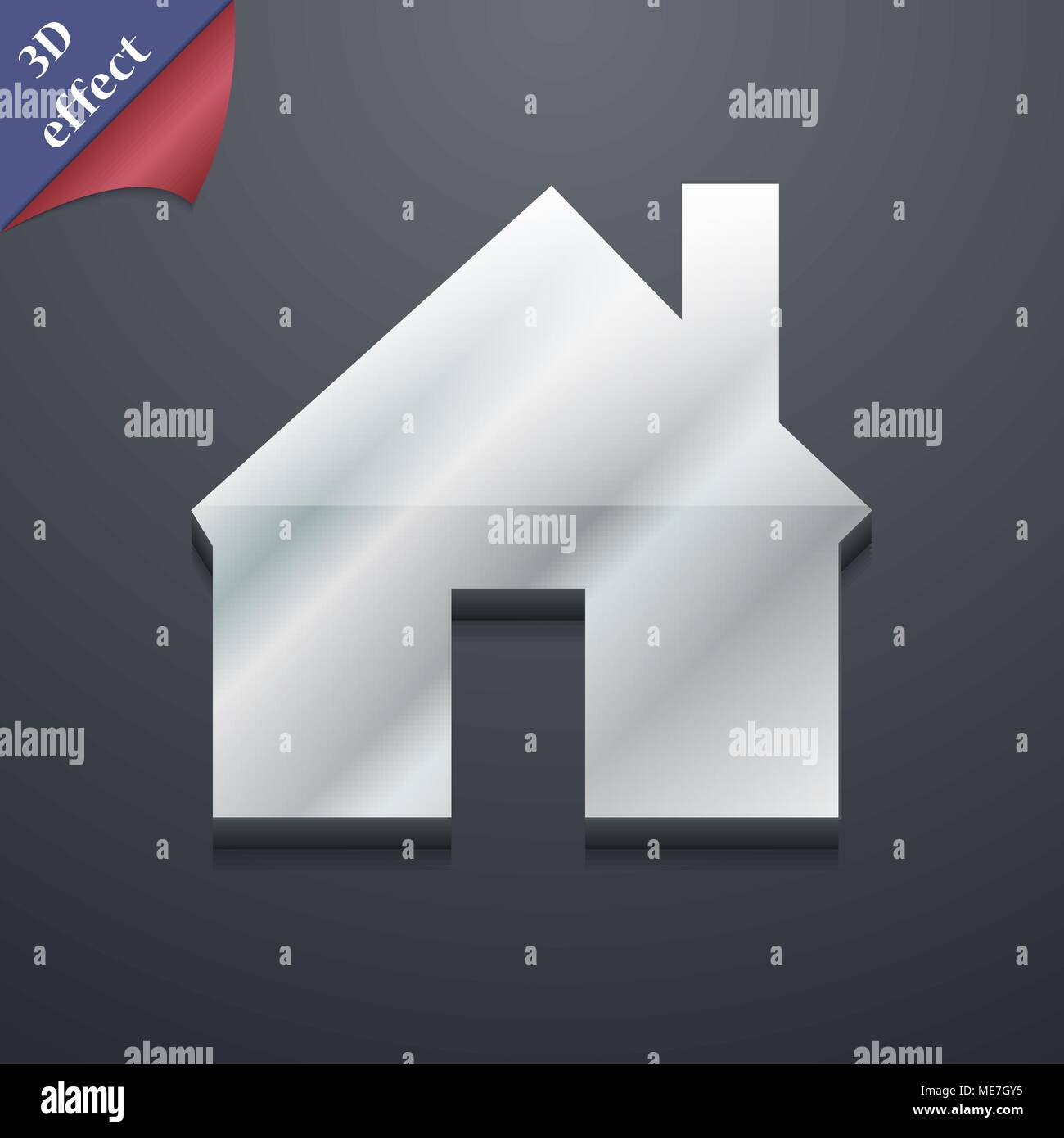 Home icon symbol. 3D style. Trendy, modern design with space for your ...