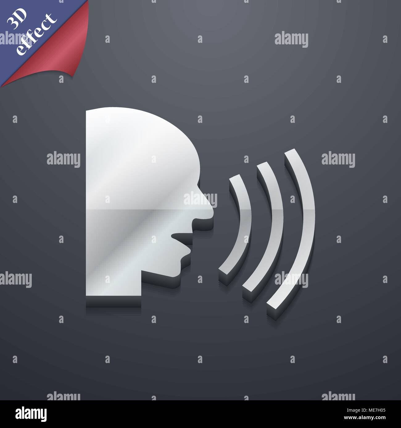 Talking icon symbol. 3D style. Trendy, modern design with space for ...