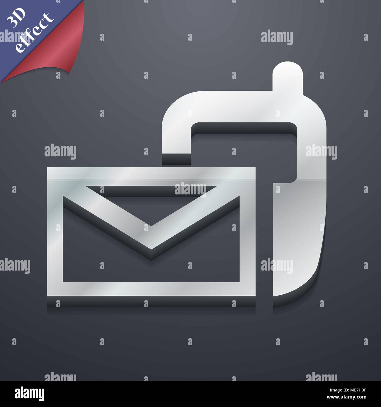 Mail icon symbol. 3D style. Trendy, modern design with space for your ...