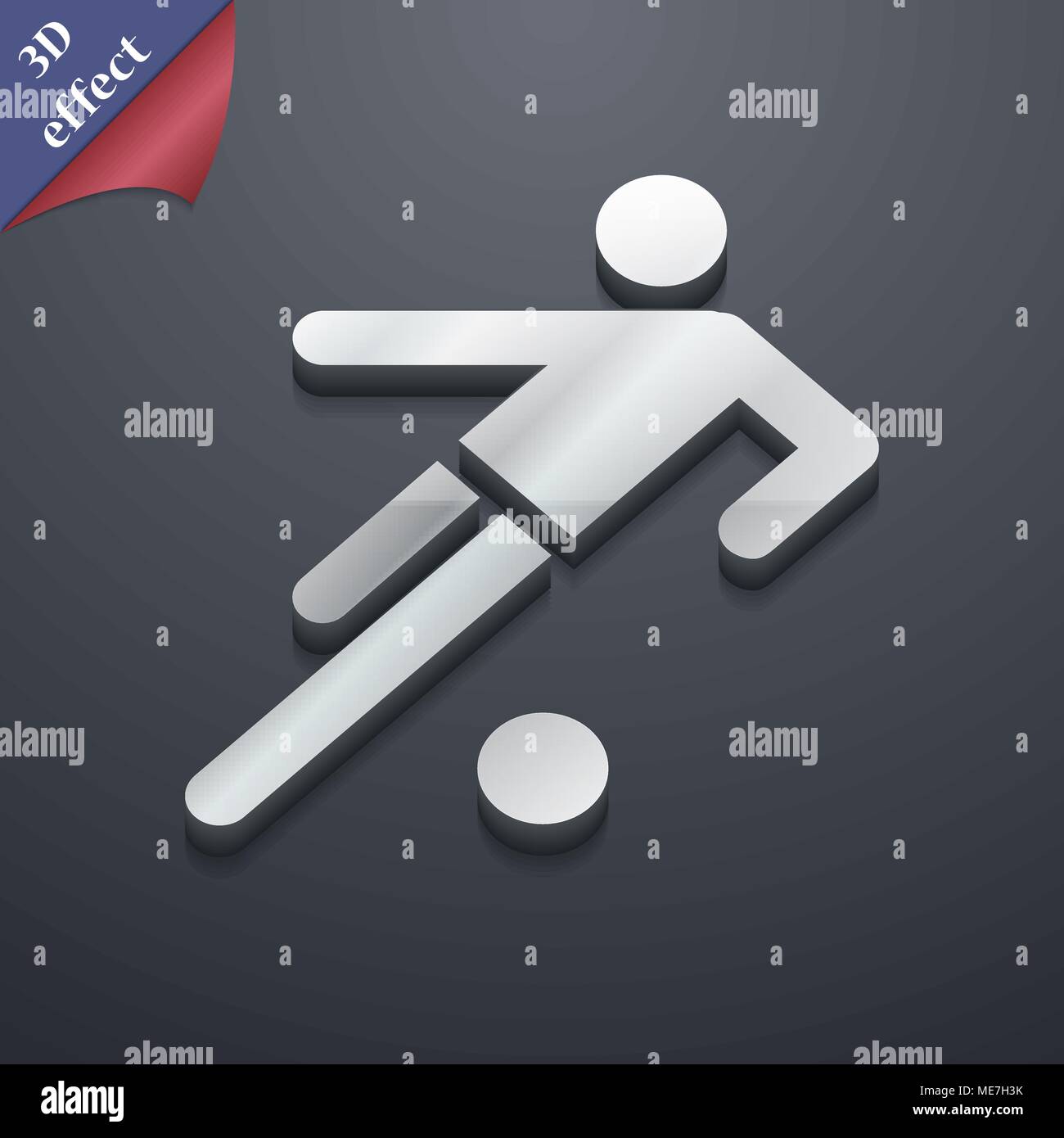football player icon symbol. 3D style. Trendy, modern design with space ...