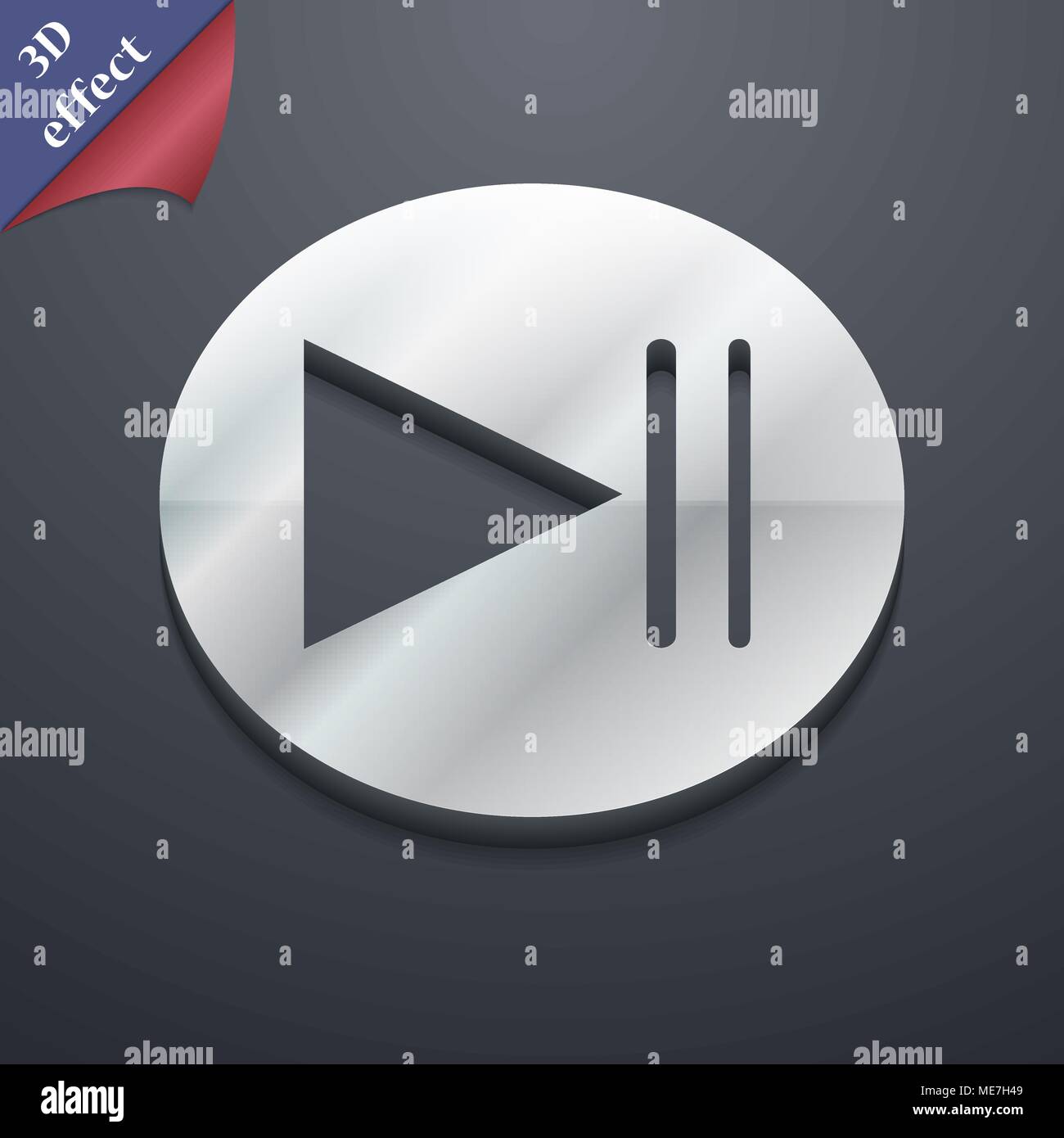 multimedia control icon symbol. 3D style. Trendy, modern design with ...