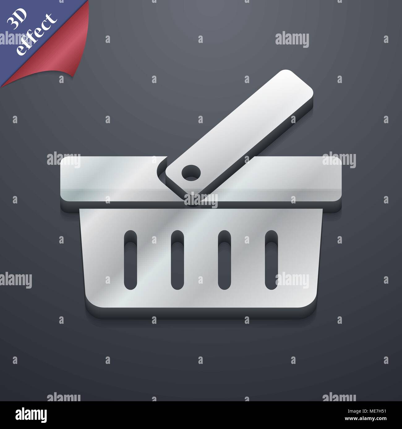 Shopping Cart icon symbol. 3D style. Trendy, modern design with space ...